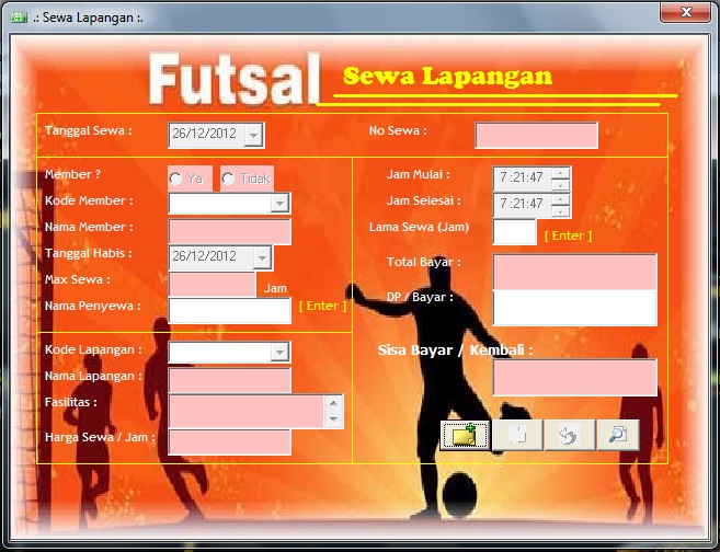 Program Penyewaan Lapangan Futsal Visual Basic