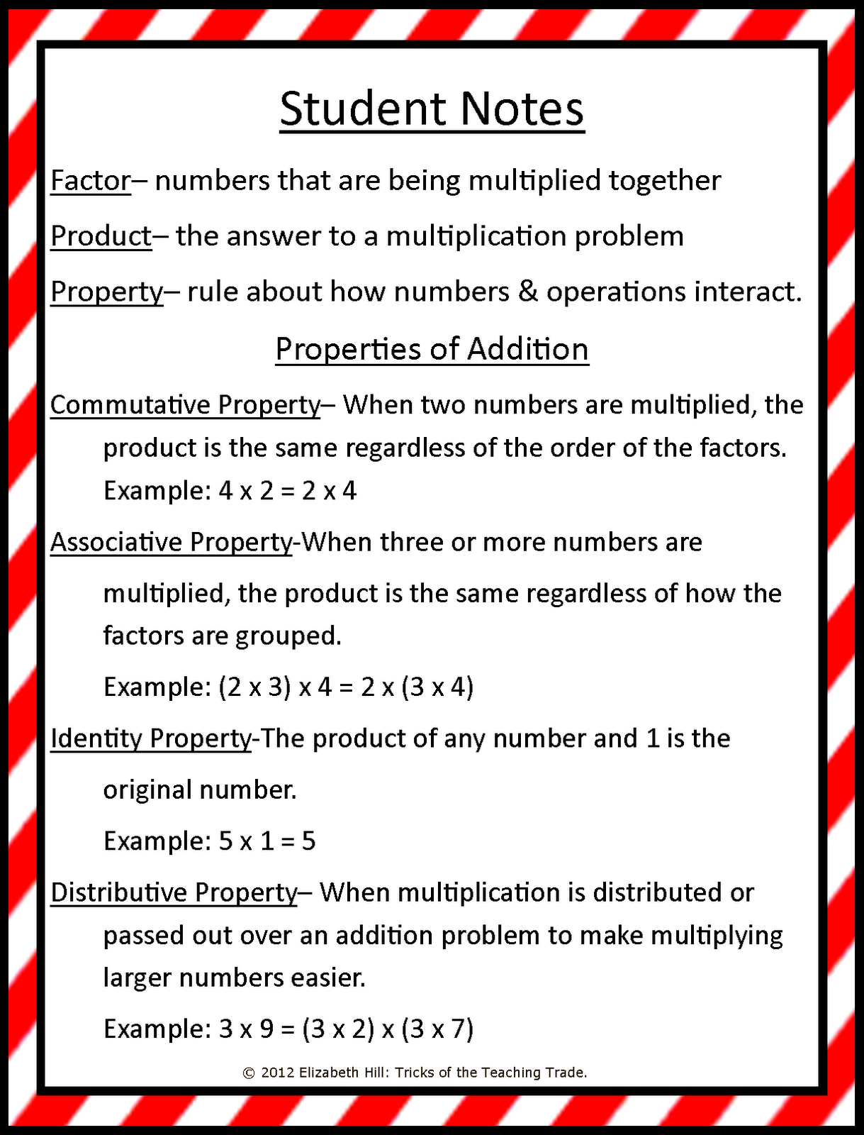 Mrs. Hill's Perfect P.I.R.A.T.E.S.: The Properties of Multiplication