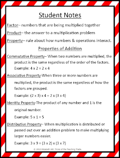 Mrs. Hill's Perfect P.I.R.A.T.E.S.: The Properties of Multiplication