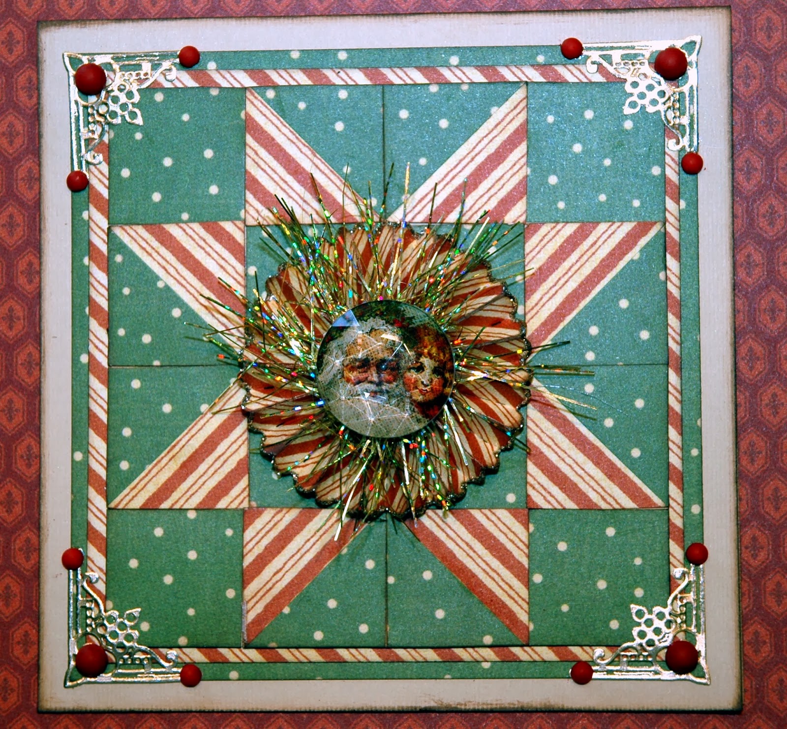 CREATIVITY IS CONTAGIOUS: PAPER PIECING PATCHWORK VINTAGE CHRISTMAS CARD