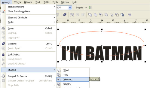 MEMBUAT VARIASI TEXT DENGAN INTERSECT PADA CorelDRAW - Kampung Elek - Trik