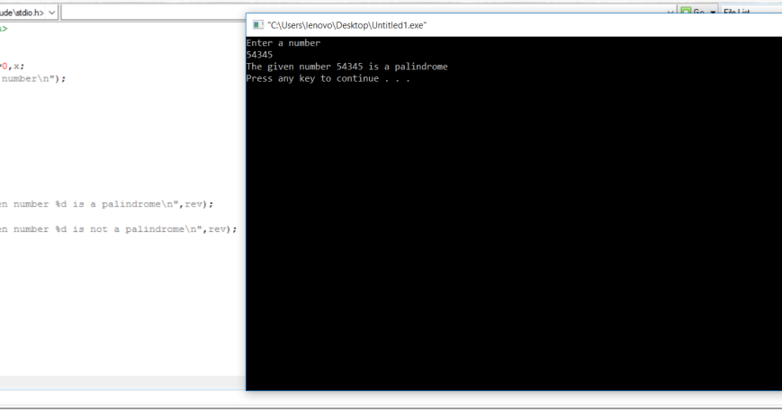 All C Programs Program 10to Find Whether Given Number Is Palindrome Or Not
