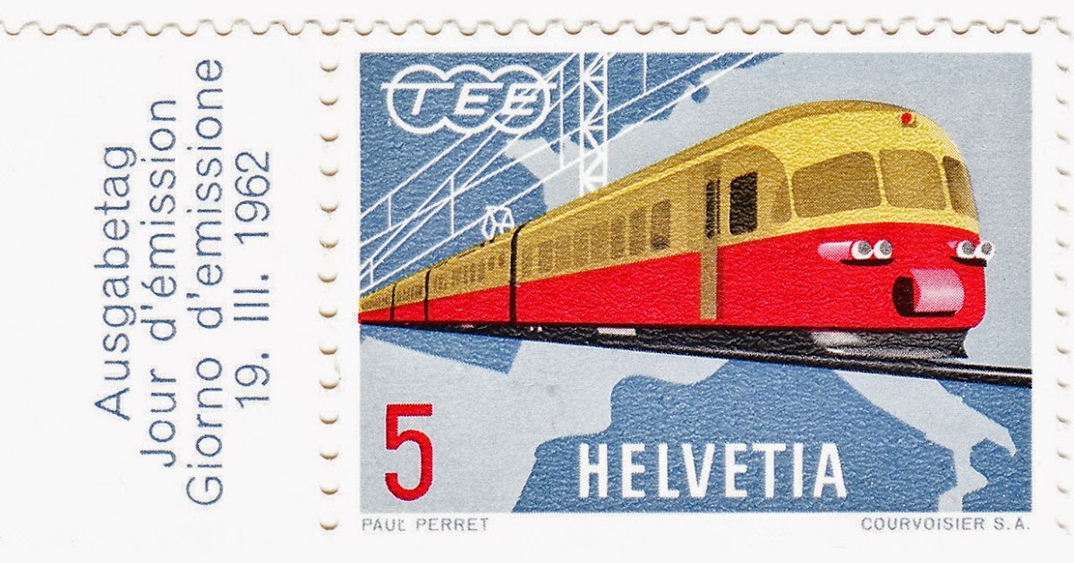 Sobre Filatelia y Ferrocarriles: Trans Europ Express (Suiza, 1962)