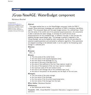 GEOframe: The Simple Water Budget Component - SWB
