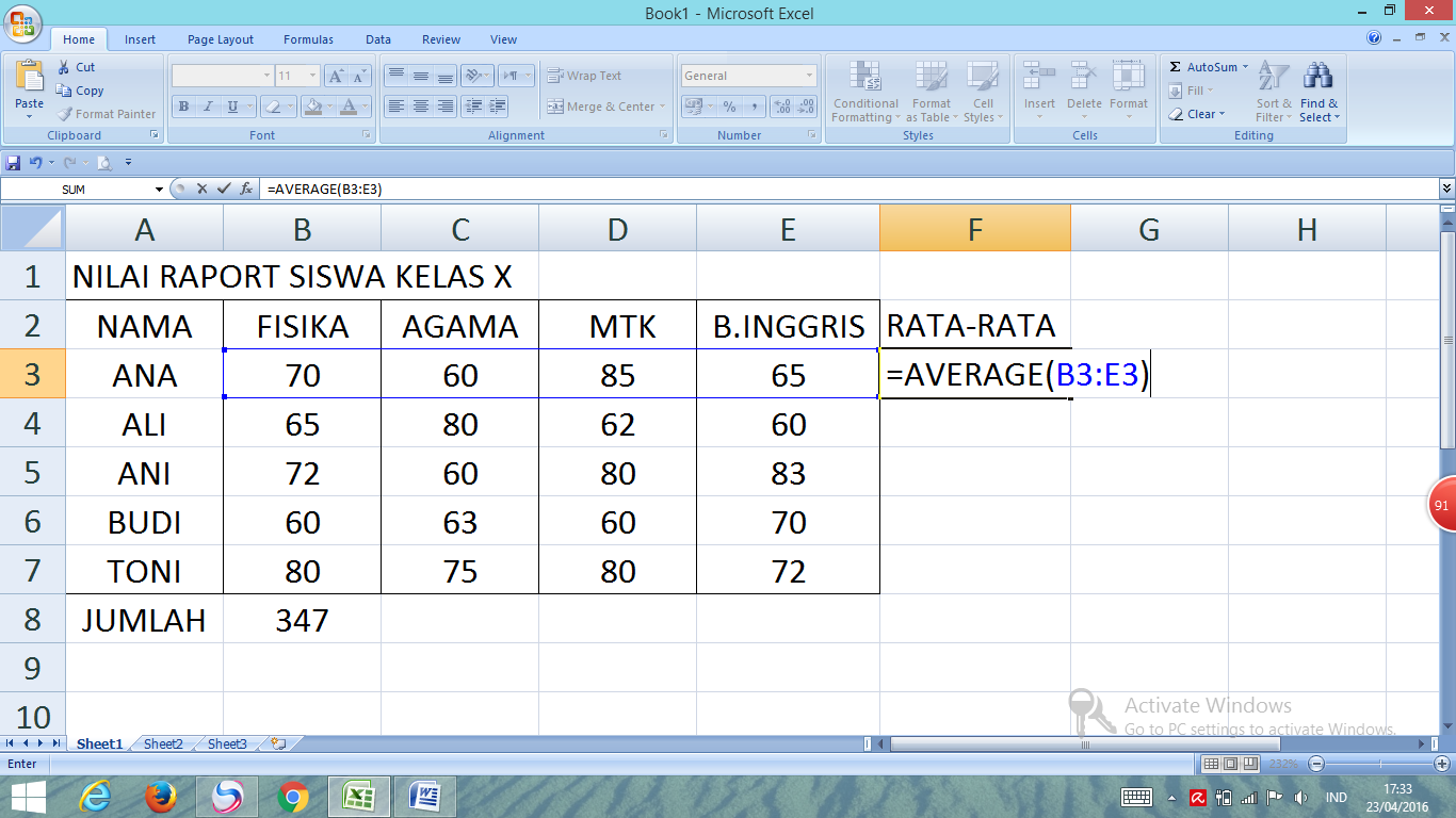 MUDRIK: FUNGSI STATISTIKA PADA MICROSOFT EXCEL
