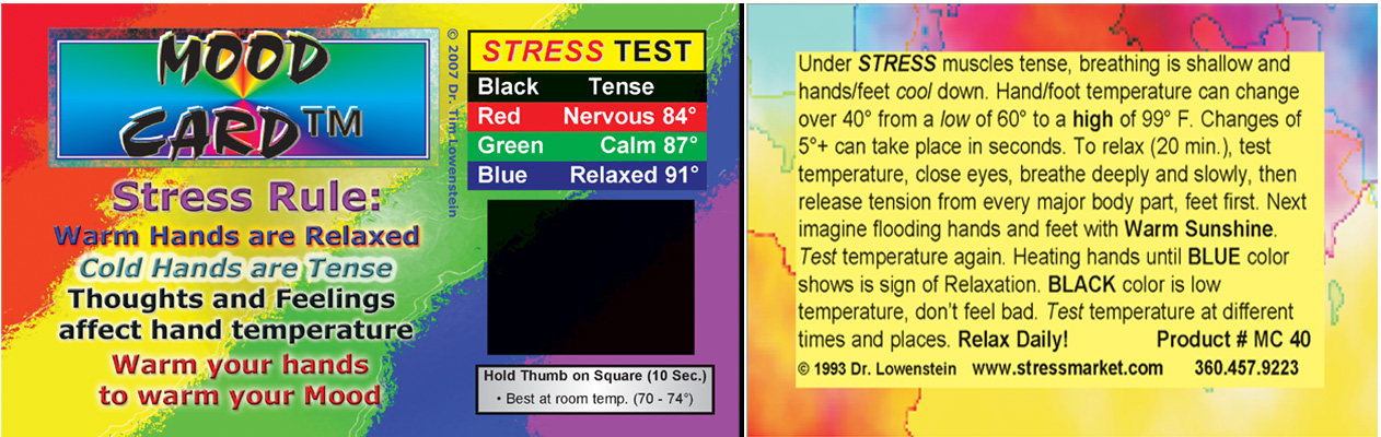 Stress, Anxiety, Biofeedback, Relaxation Skills: Stress Card - The ...