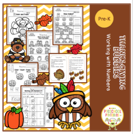 Thanksgiving Buddies ~ Preschool Printables