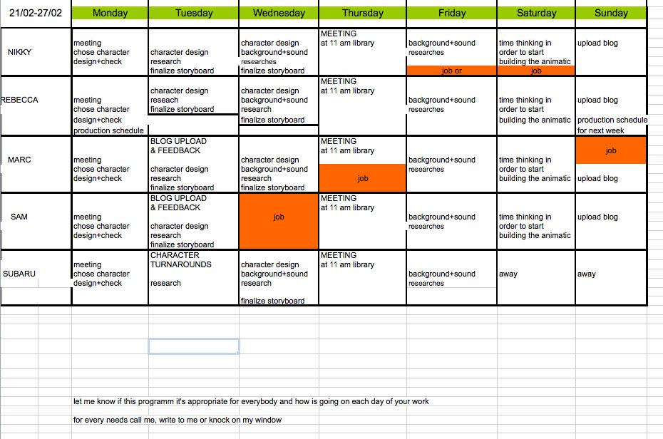 Yellow Balloon Correct 21 Feb Weekly Production Schedule Yellow Balloon Correct 21 Feb Weekly Production Schedule