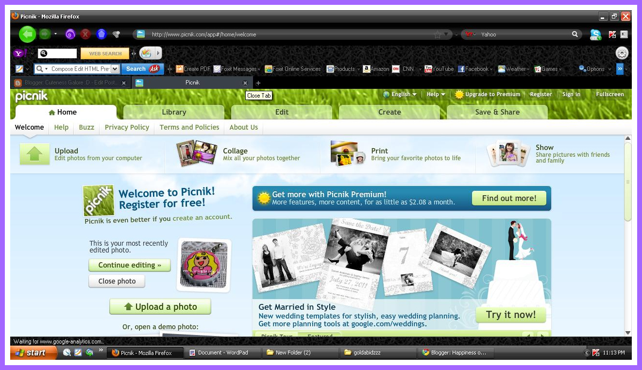 Happiness of G!:): PICNIK --- The Online Photo Editor I Lurv!