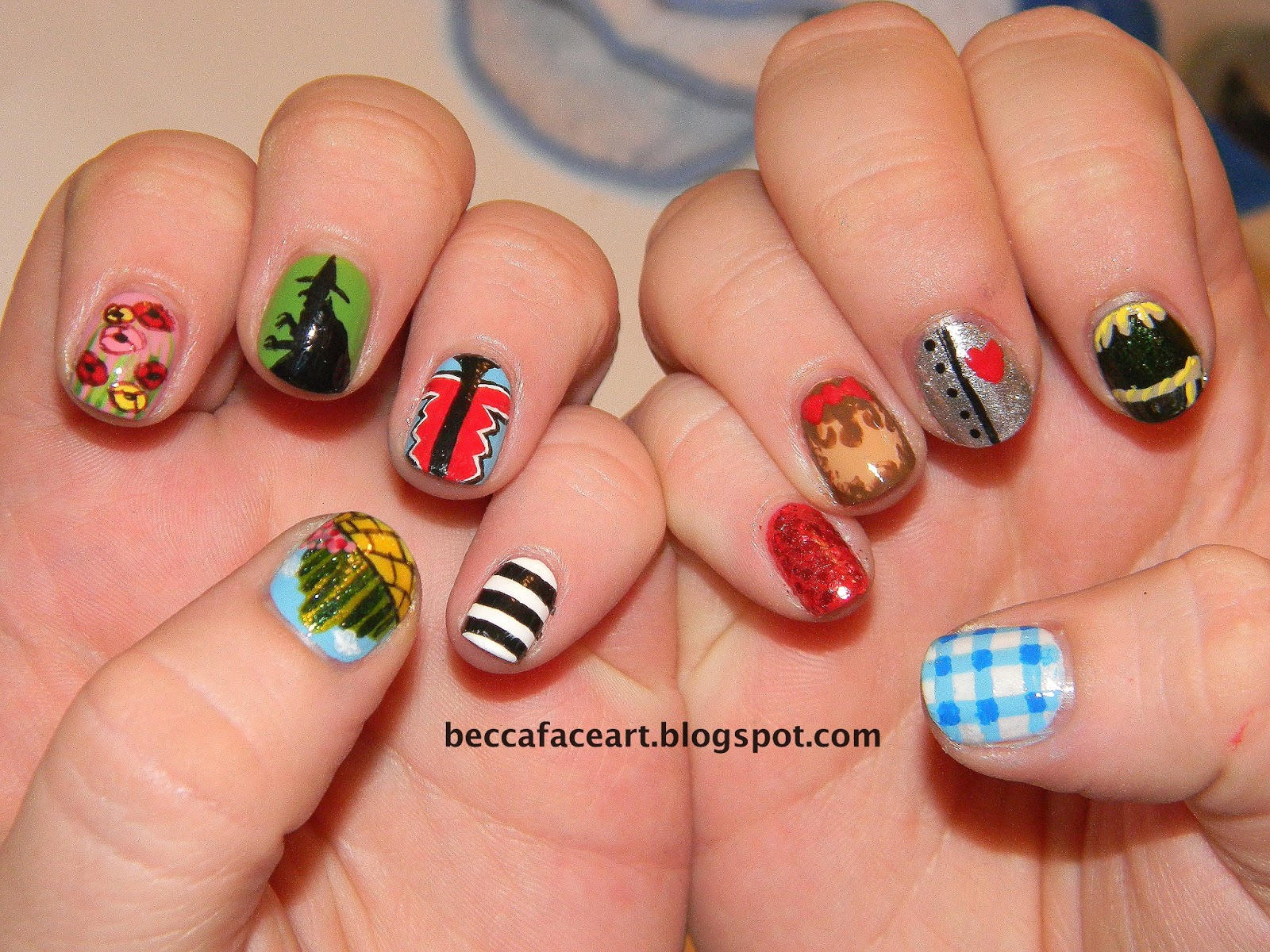 Becca Face Nail Art: Wizard of Oz Nails