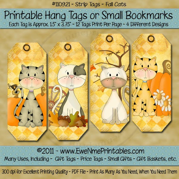 Ewe-N-Me Printables: Fall Kitty Cards