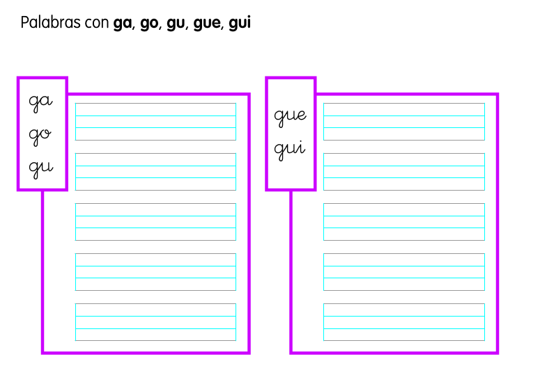 Blog de Ana Bastida : PALABRAS CON "GA, GO, GU, GUE, GUI, GÜE, GÜI"