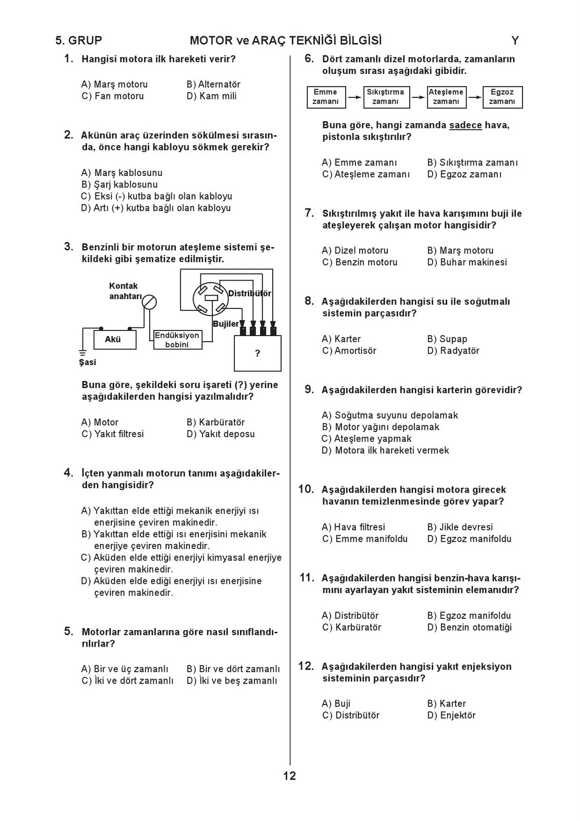 Özel Direksiyon Hocası: EHLİYET SINAV SORULARI - 2