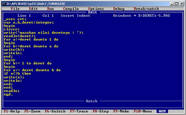 BUDI PRASOJO: contoh program deret turbo pascal