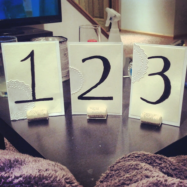 Kelly B, JD: Wedding DIY: table numbers (Saw it, Pinned it, Did it edition)