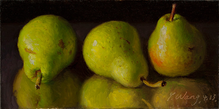 Wang Fine Art: three pears, daily painting a painting a day by Youqing ...