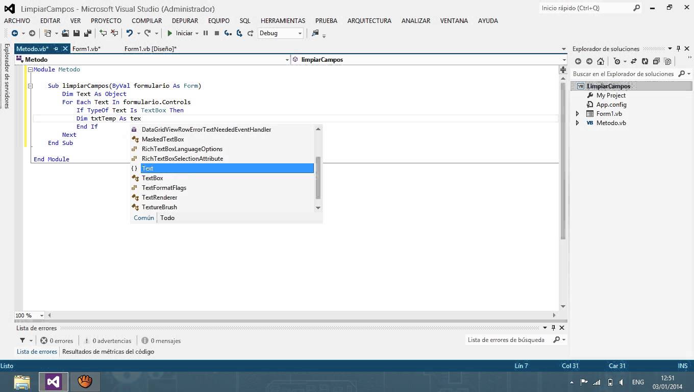 Visual Basic Componentes