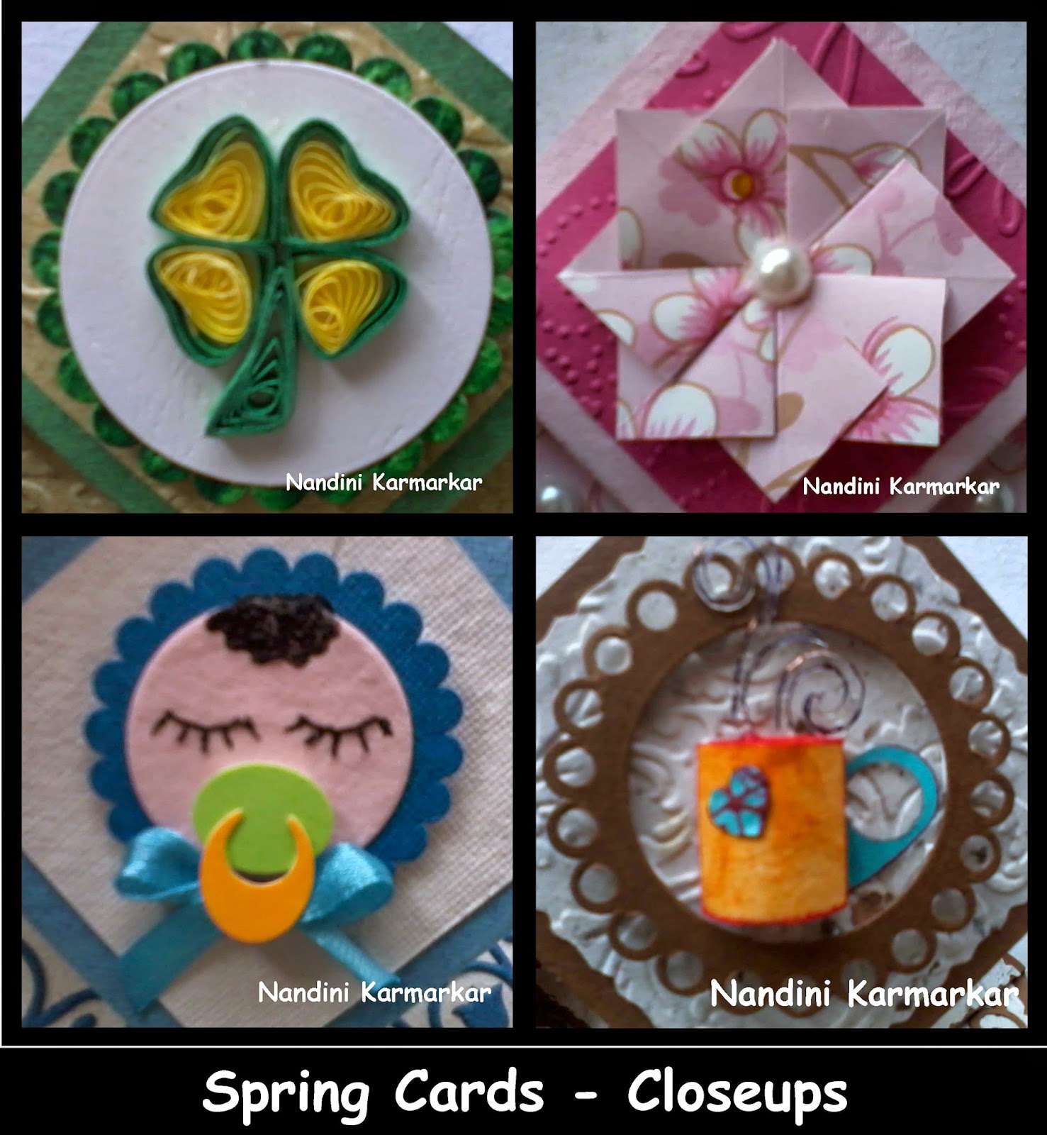 Paint Paper Scissors: Multi-fold note cards swap - Spring fold cards