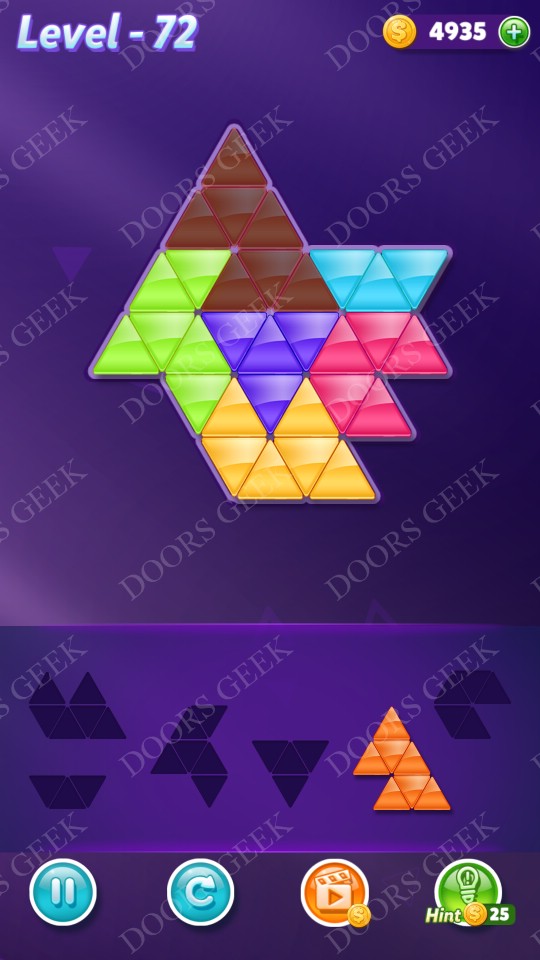 Block! Triangle Puzzle Intermediate Level 72 Solution ~ Doors Geek