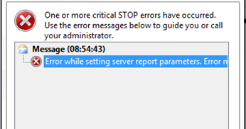 Error while setting server report parameters. error message: the permissions granted to user ...
