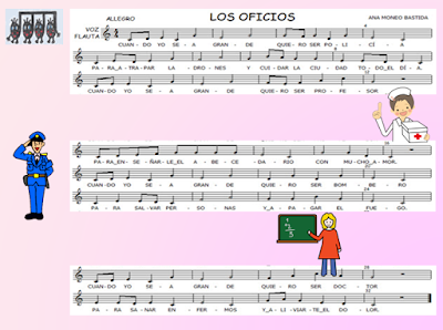 EL REY SOL: APRENDEMOS LA CANCIÓN LOS OFICIOS.