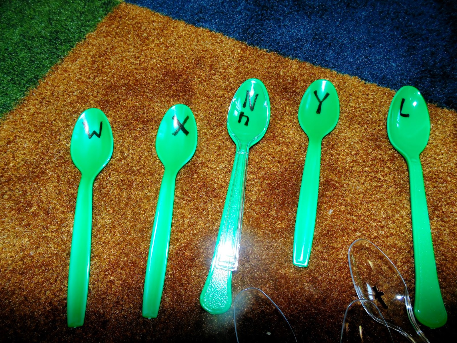 Sleepovers and Creating Memories: Spoon Letter Match Ups!
