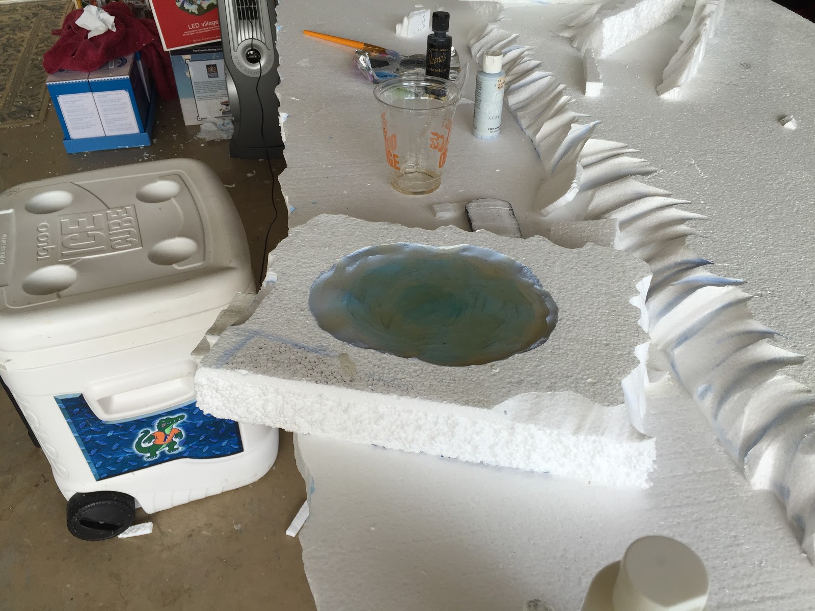 Copeland Christmas Blog: Making a mini Christmas Village Using Styrofoam