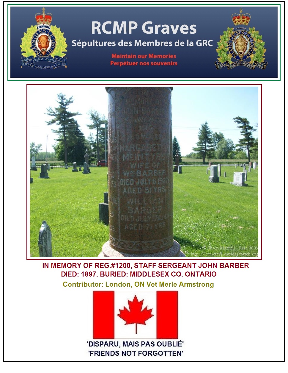 RCMP/GRC Grave Discovery & Information Website: www.rcmpgraves.com: In ...