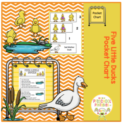 Five Little Ducks (Pocket Chart) ~ Preschool Printables