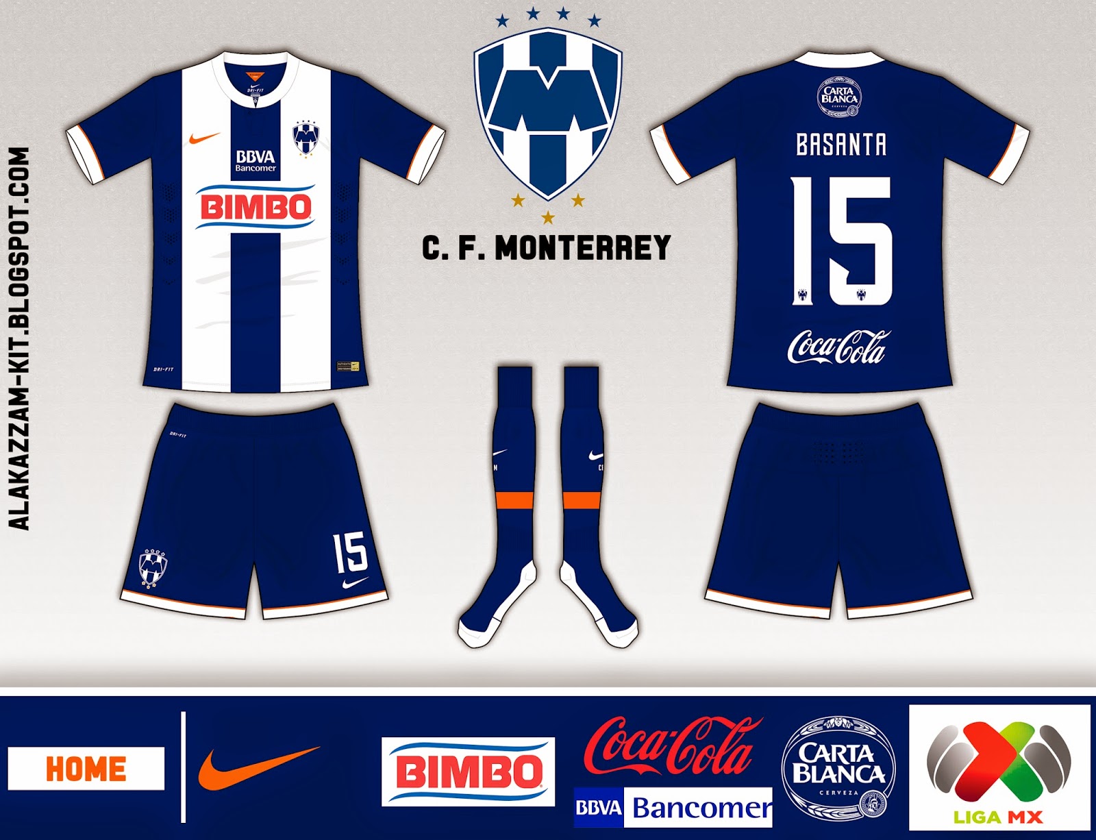 Club de Fútbol Monterrey Fantasy Home Kit (Nike) | Alakazzam Kit Design