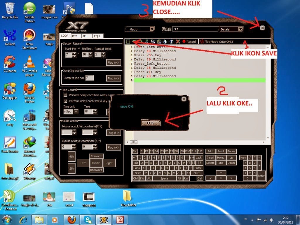 Cara Setting Script Mouse Macro macro X7 A4TECH