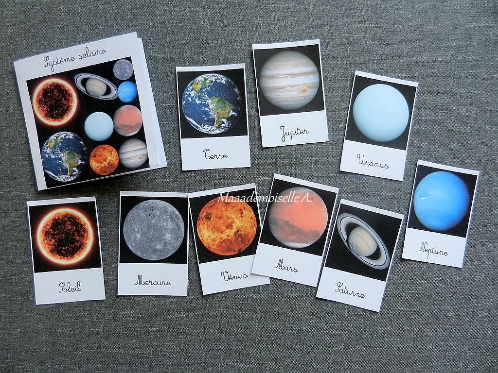 Maaademoiselle A.: || Cartes de nomenclature ; Système solaire
