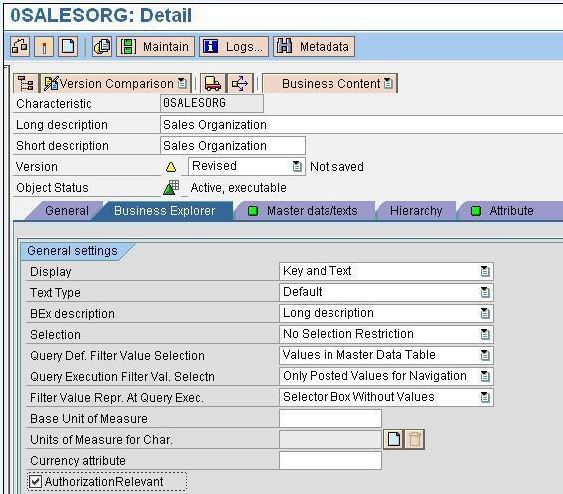 SAP BI BO: Characteristic Value Authorization