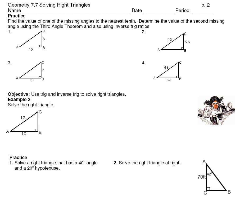 Geometry: Finding an Angle Given to sides of a triangle