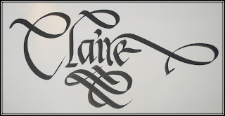Calligraphy Art: French names, Claire.