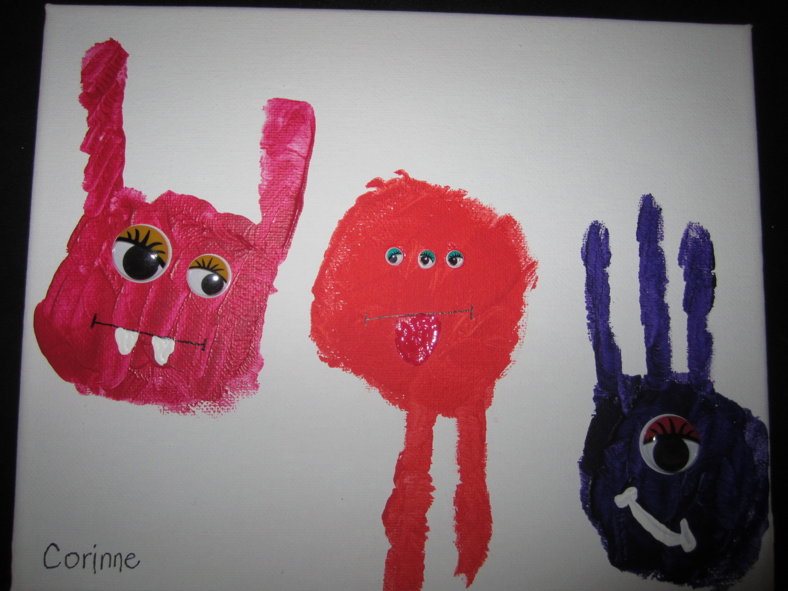 crafting my bliss: Hand Print Monsters!