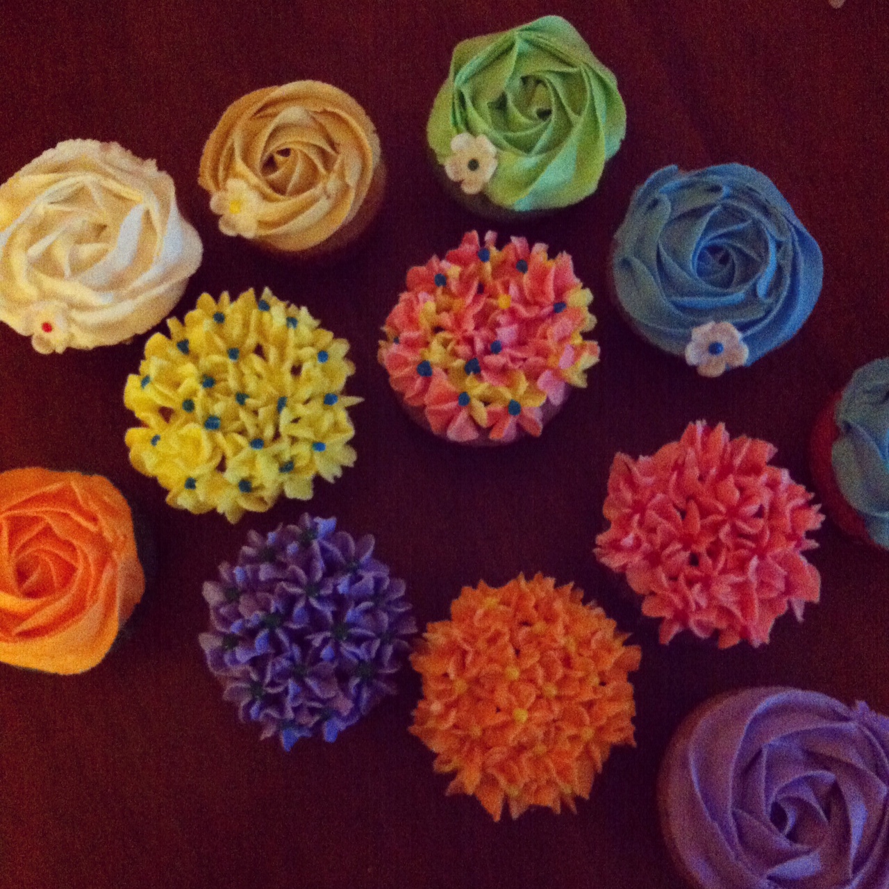 Baked Designs by Cindy: Multi-colored Cupcakes