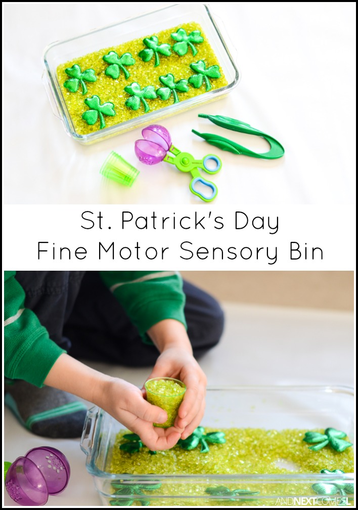 St. Patrick's Day Fine Motor Sensory Bin | And Next Comes L ...