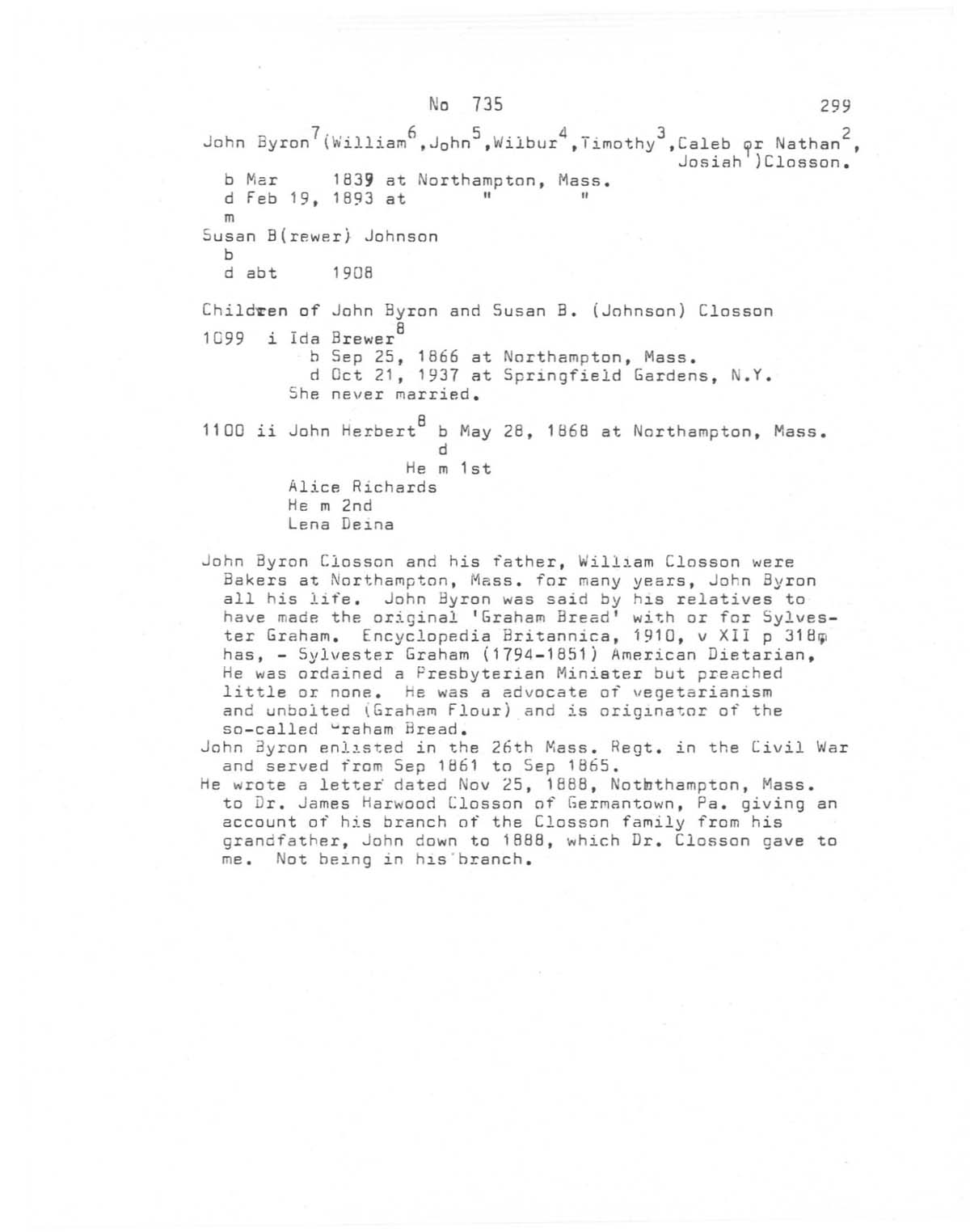 The Josiah Closson Family of New England by William G. Closson: Section ...