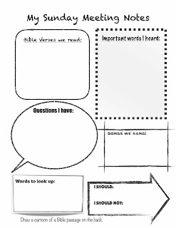 Sunday Note Sheet for Kids