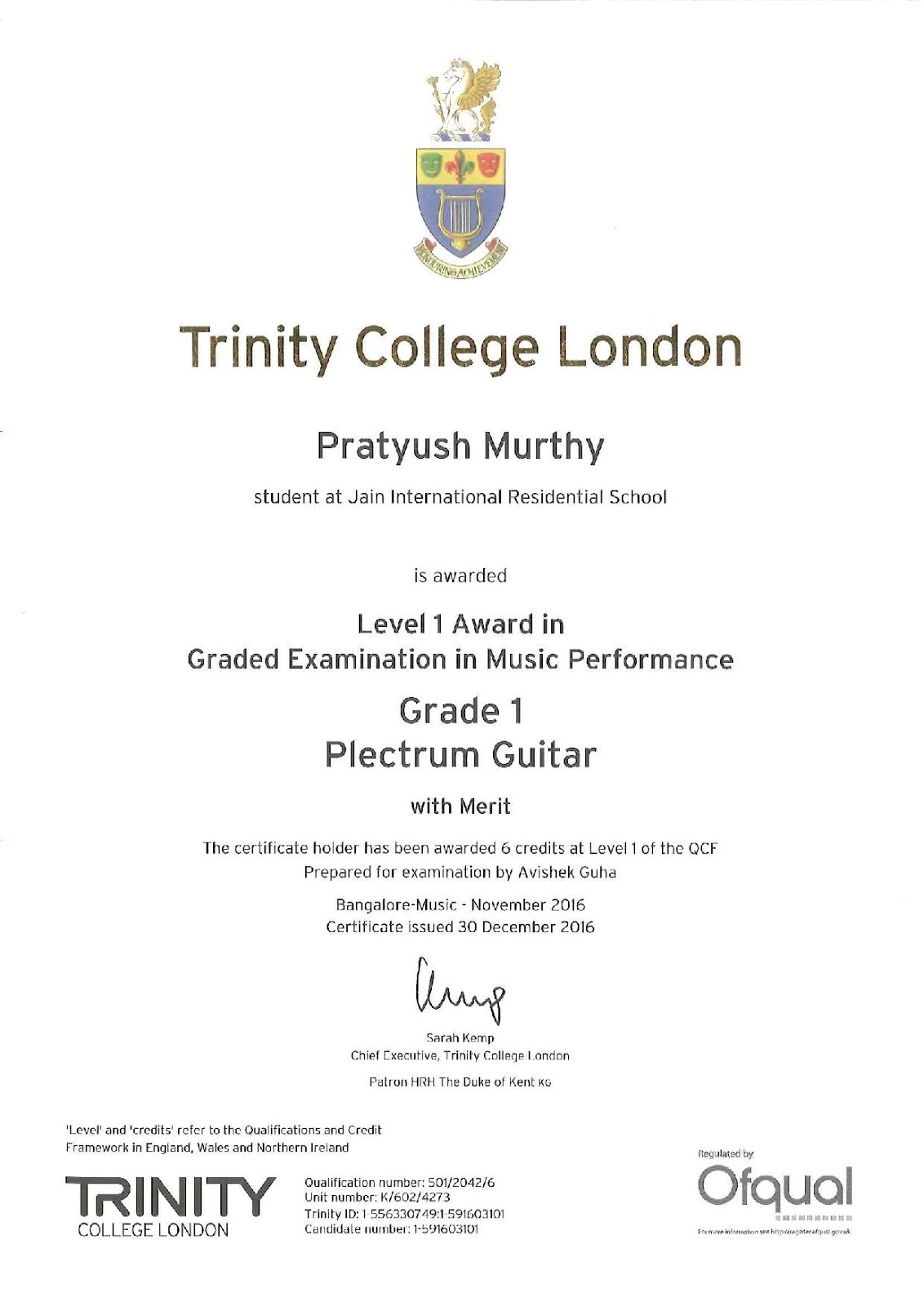 JIRS ACTIVITIES: Trinity College of Music, London - Photos & Certificate