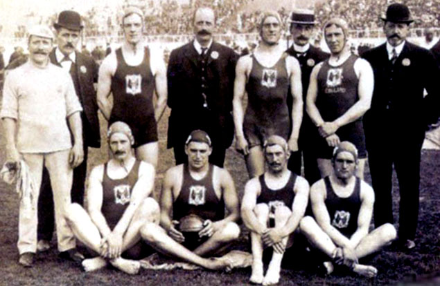 Water Polo legends: 1908, London: The winning team of Great Britain.