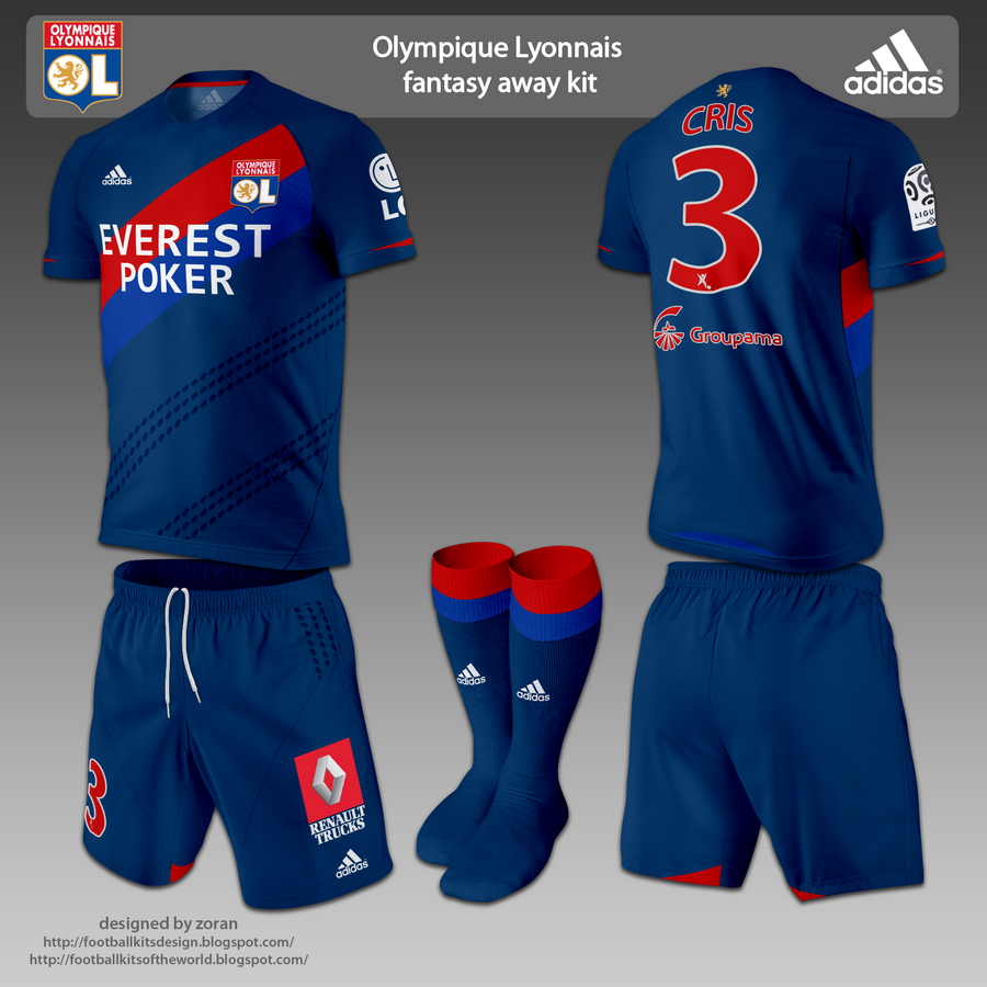 football kits design: Olympique Lyonnais fantasy kits