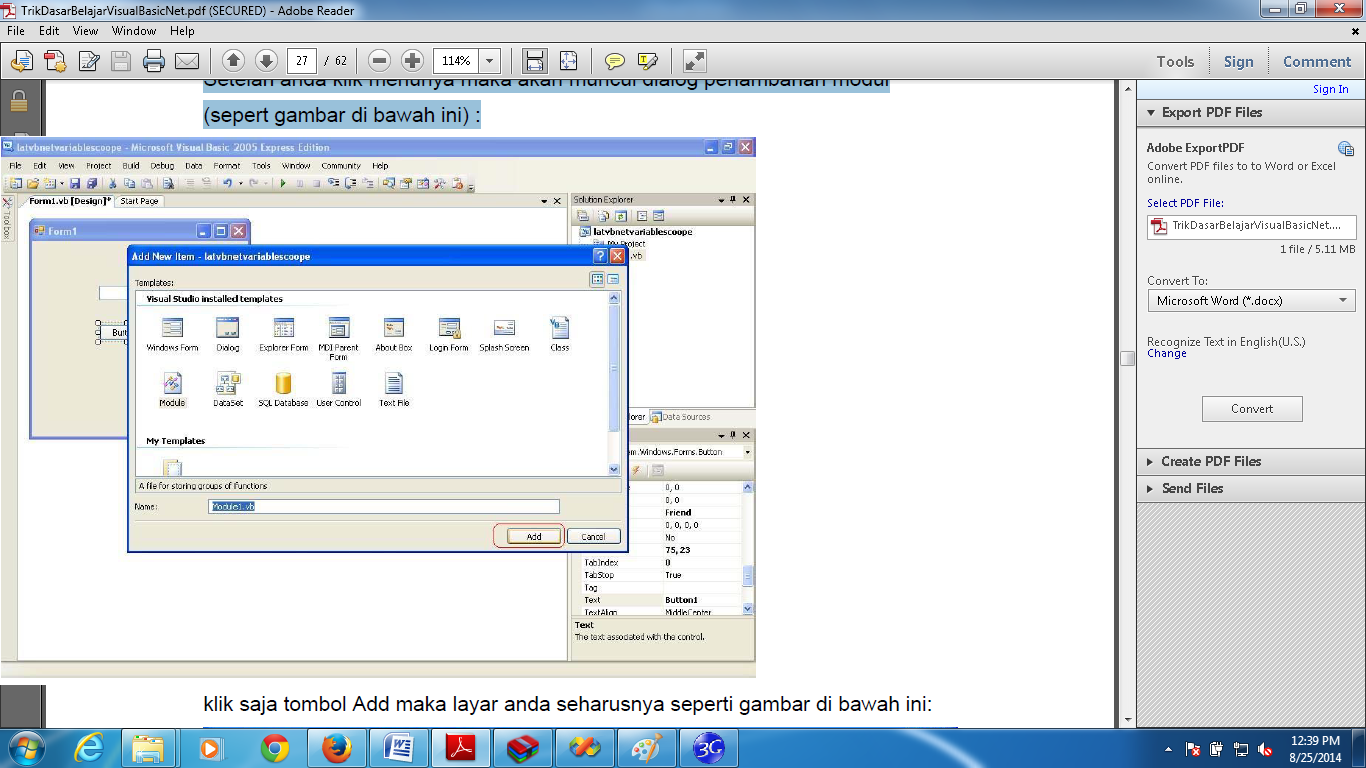 Mari belajar membuat variabel pada VBNet - STUDY RPL