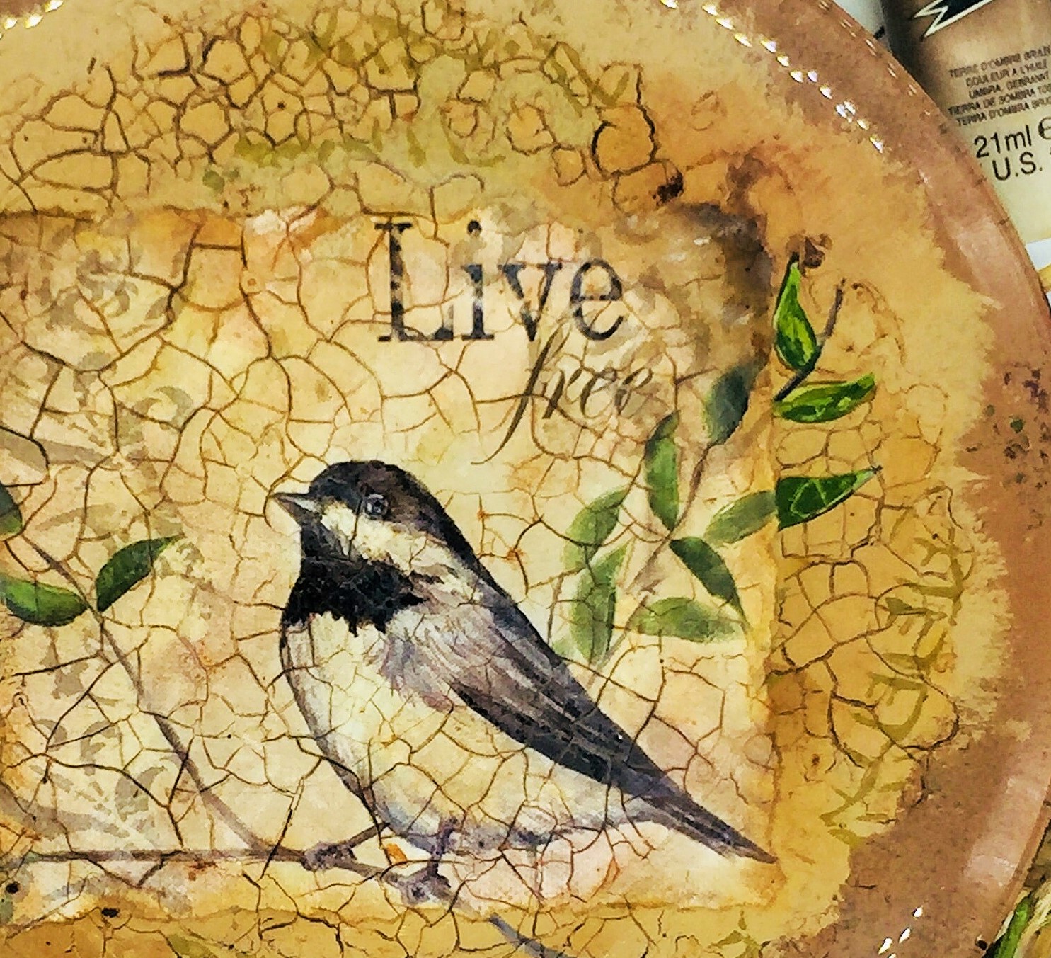 Reverse Decoupage on Glass with Crackle effect !!! - Artery Crate