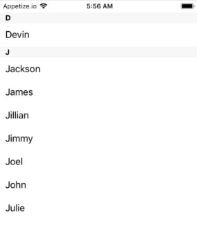 React Native SectionList Basic