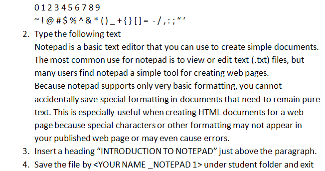 MS WORD PRACTICE ASSIGNMENT