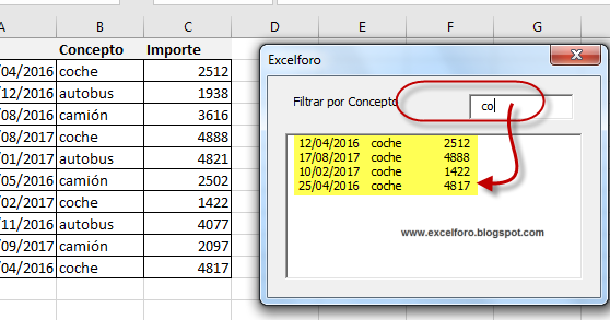 Vba Filtrar En Un Listbox Excel Foro Un Blog De Excel