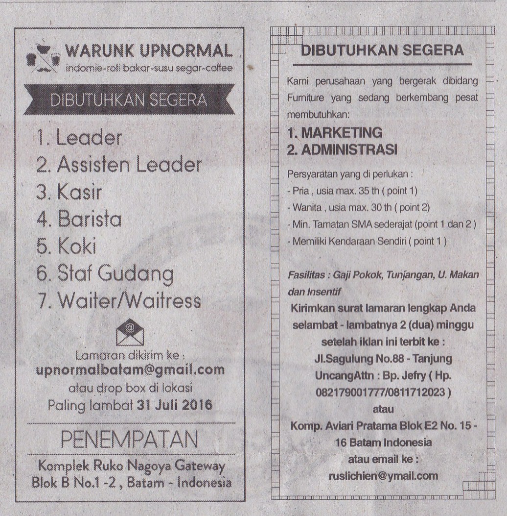 IKLAN BATAM POS