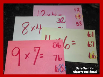 Self-Checking Multiplication Center Game - Fern Smith's Classroom Ideas!